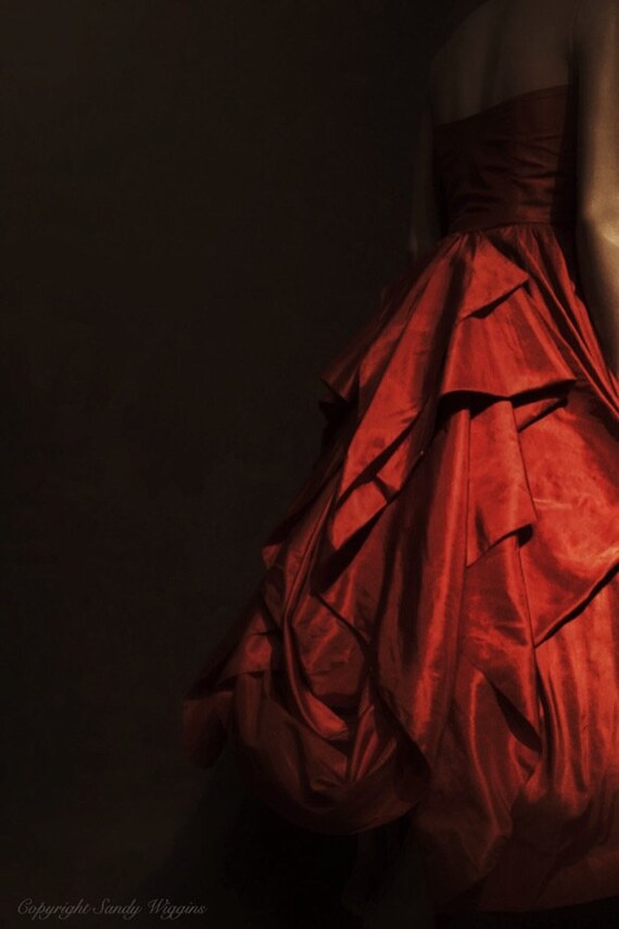 Items similar to Lady in Red, Fashion Photograph, red black, dramatic ...