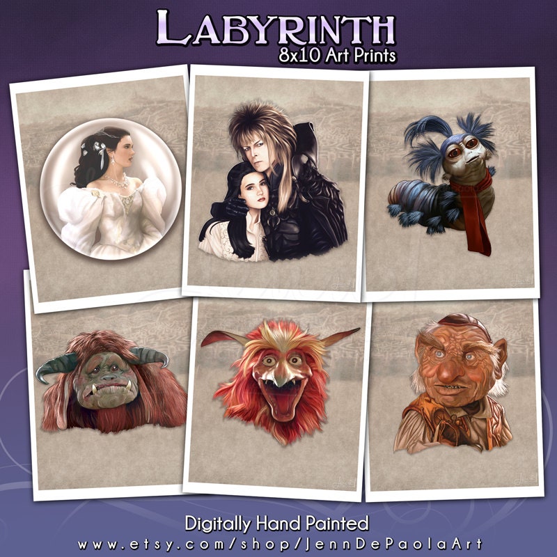 Labyrinth Character Art Prints 8x10 Digitally by JennDePaolaArt