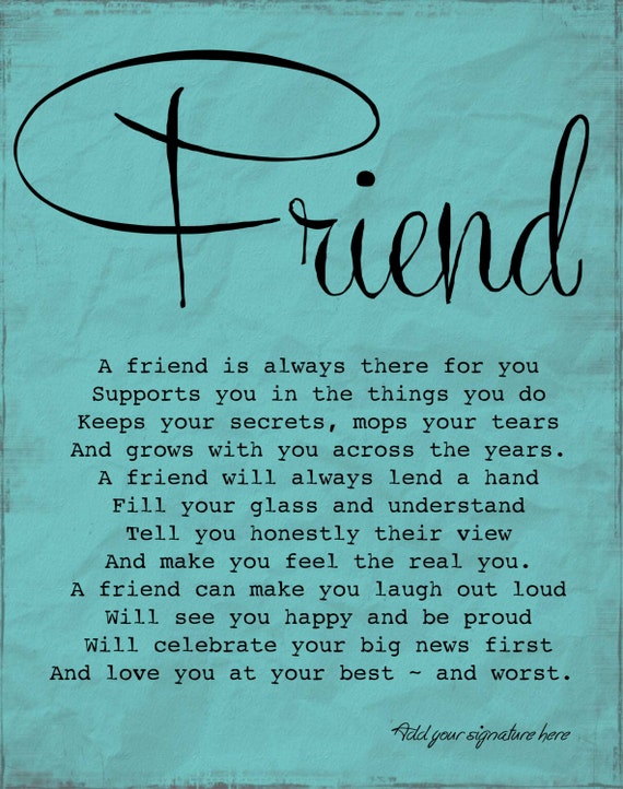 Free Printable Friendship Poems