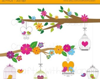 Unique bird digital clipart related items | Etsy