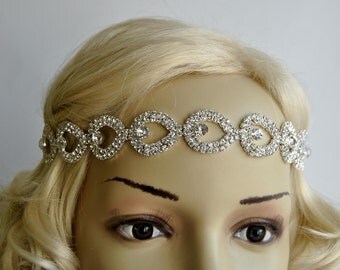 Rhinestone Headband Wedding Headband Crystal by BlueSkyHorizons