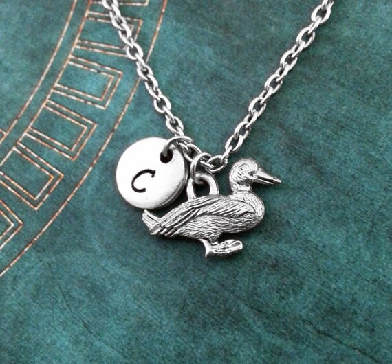 Duck Necklace SMALL Duck Pendant Necklace Personalized