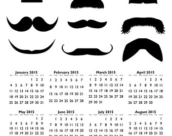 Popular items for mustache calendar on Etsy