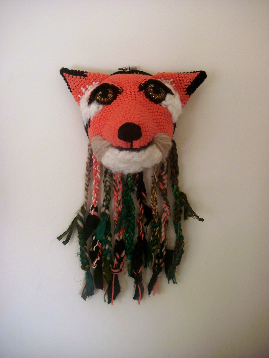 woodland fox mounted head faux taxidermy fiber by LauraArmbrecht