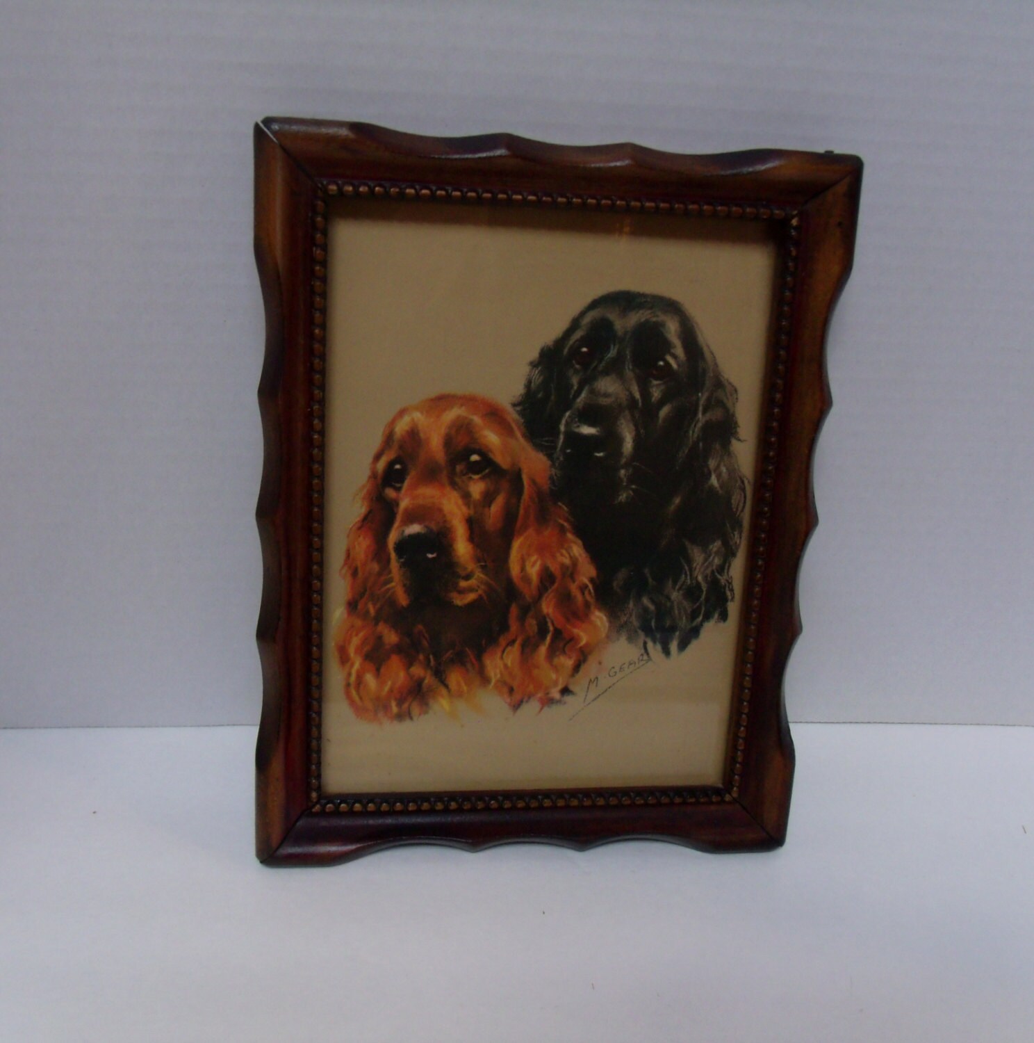 Vintage Cocker Spaniel Dogs Art Print Picture by M Gear