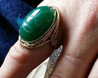 Unique gold scarab ring related items | Etsy