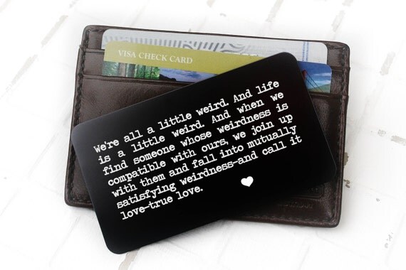 Personalized Wallet Card Engraved Wallet Card by MessageMeThis