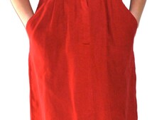 Popular items for red linen dress on Etsy