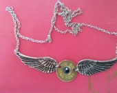 Items similar to 12 gauge shotgun angel wing necklace on Etsy