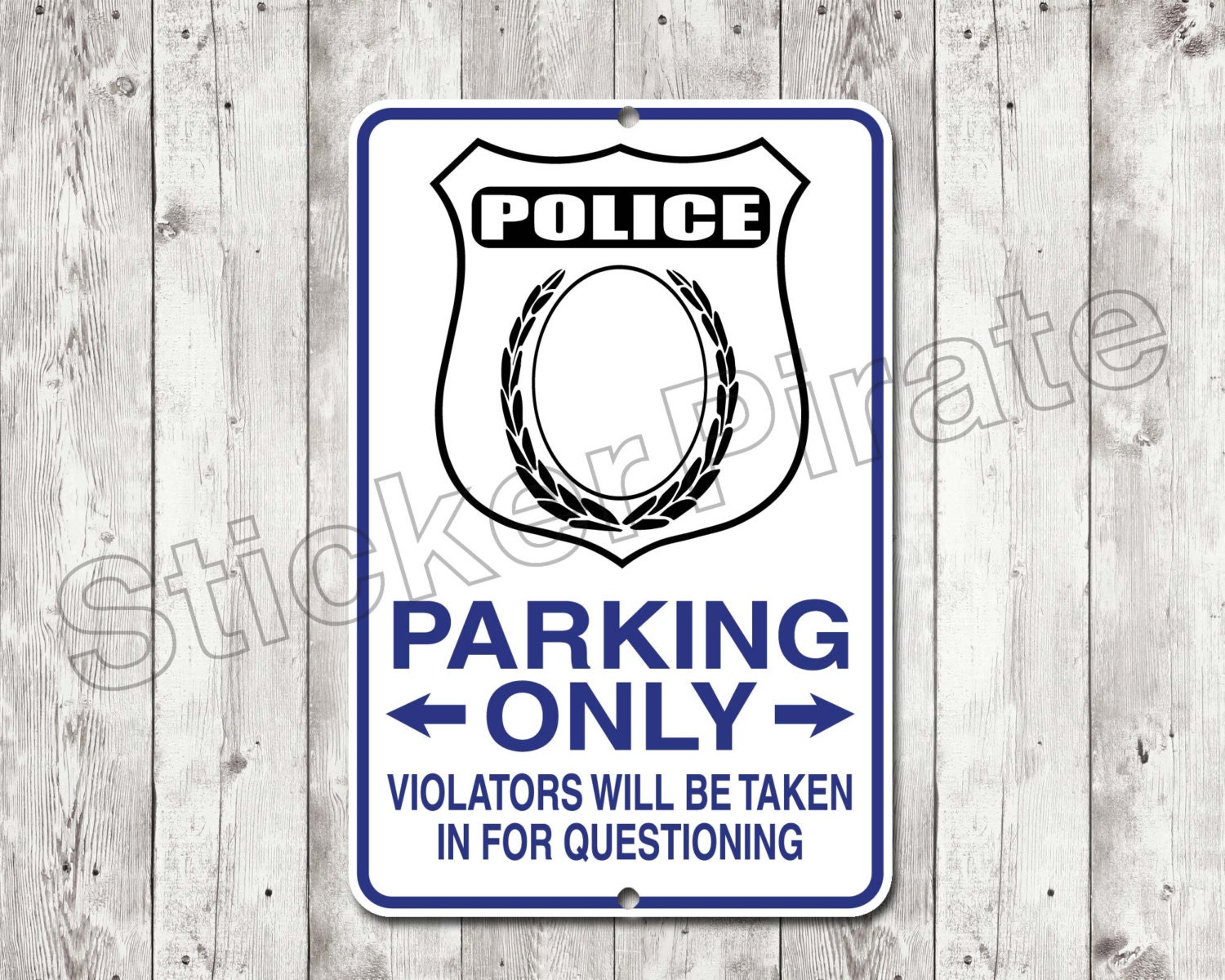 Police Parking Only 8 x 12 Aluminum Novelty Sign