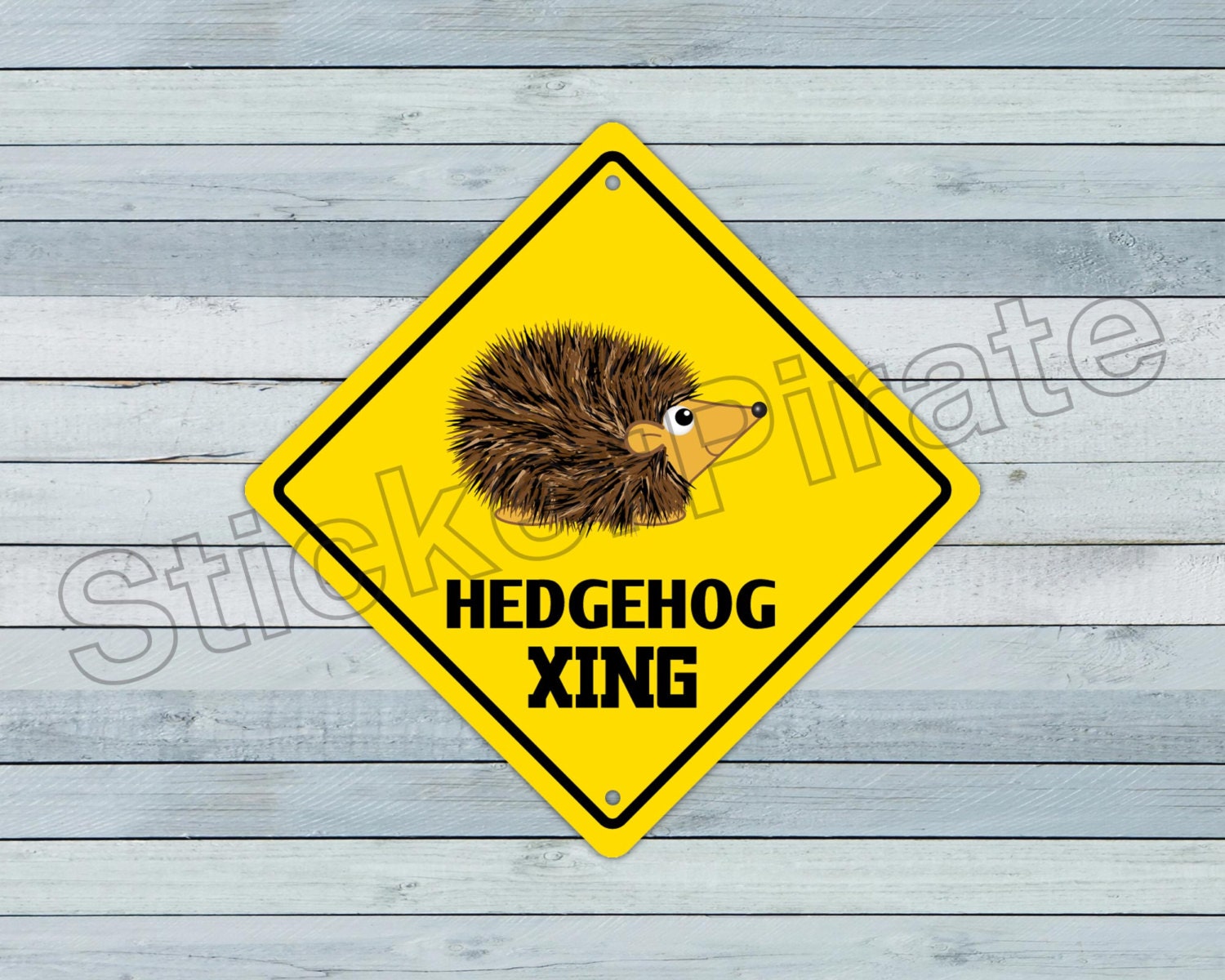 Hedgehog Crossing 12 x 12 Aluminum Novelty Sign