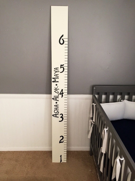 Items similar to Oversized Growth Chart Ruler 6 Foot Wall Ruler Wooden ...