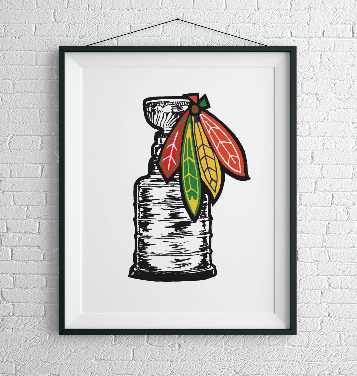 Stanley Cup Wall Art / Blackhawks Poster / Chicago Art Print
