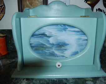 Bread box stained glass. Beautiful bread box. Kitchen Decor. Wooden ...