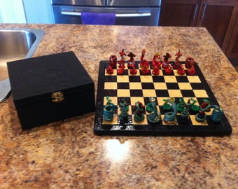 Snake chess set made with Super sculpey
