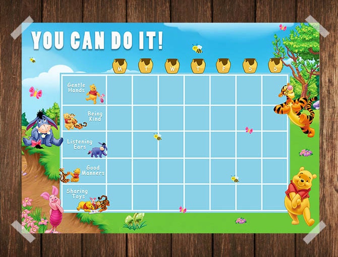 Winnie the Pooh Toddler Reward Chart / by IslaKateDesigns on Etsy