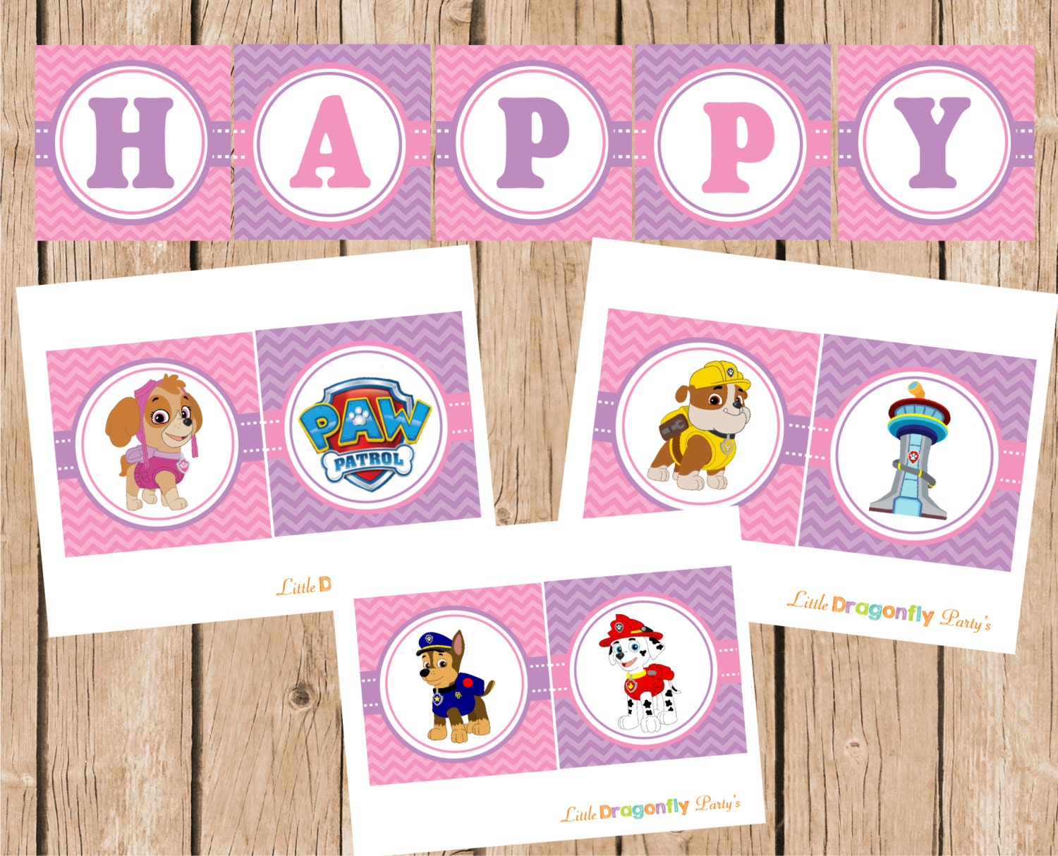 Girl Paw Patrol Happy Birthday Banner DIY Instant Download