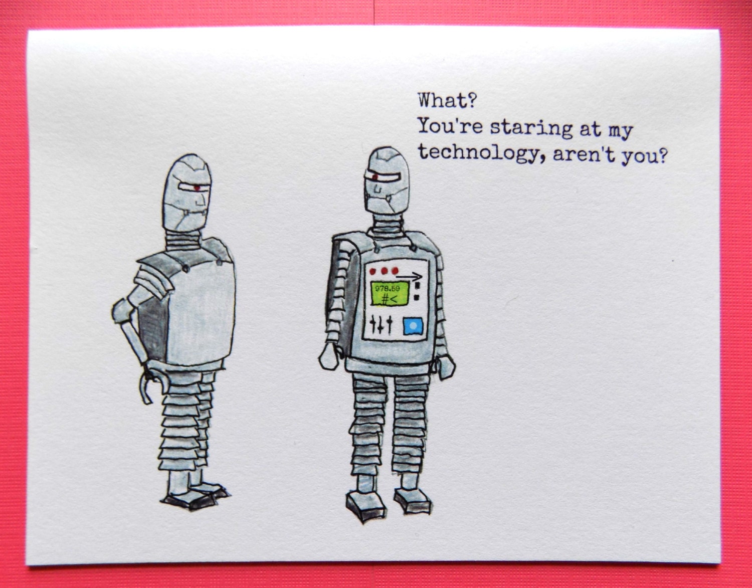 Robot Birthday Card Technology Birthday Science by BangsAndTeeth