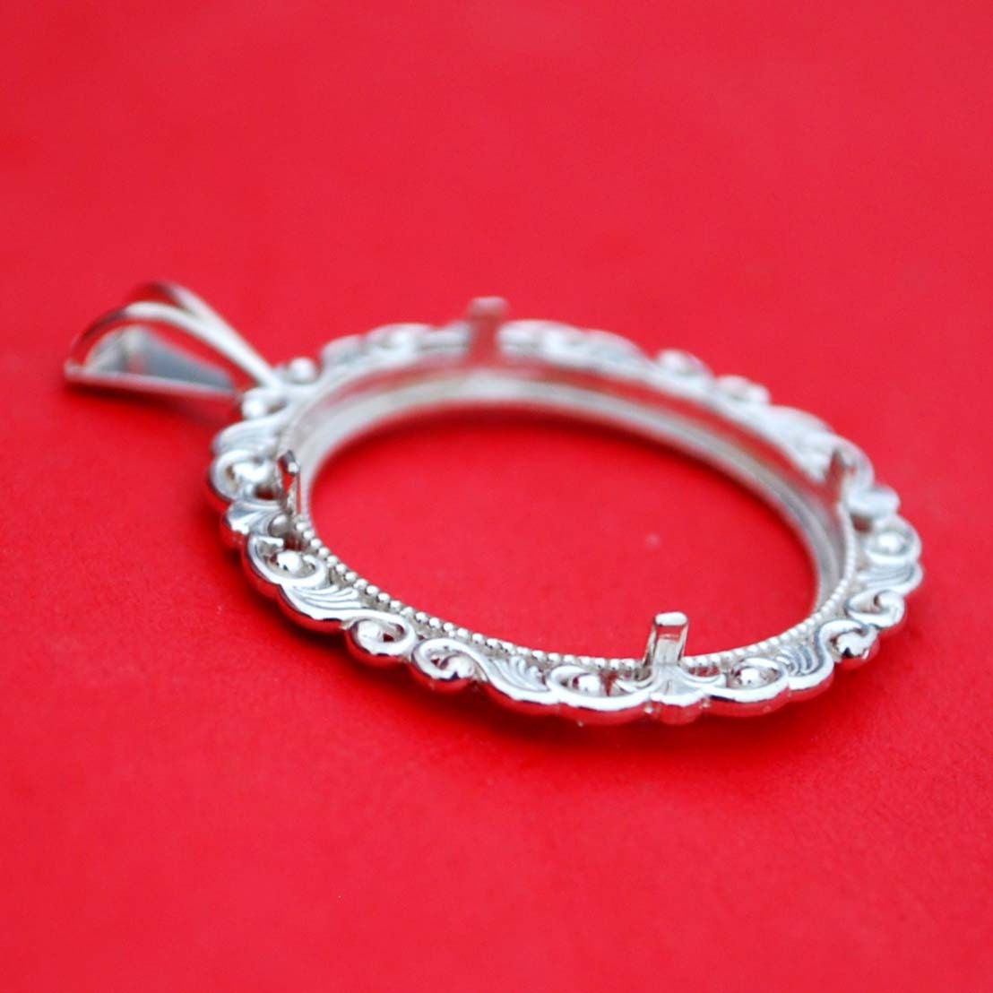 Solid 925 Sterling Silver Coin Bezel Mount Frame Settings Fit