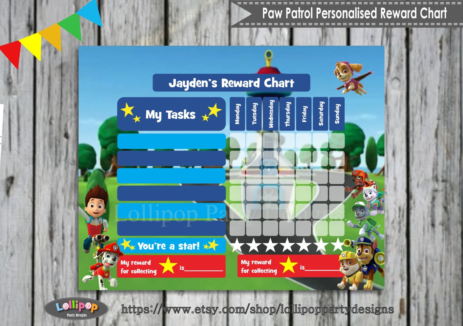 PAW Patrol Free Printable Reward Chart