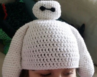 Items similar to Big Hero 6 Baymax with Helmet Inspired Crochet Hat on Etsy