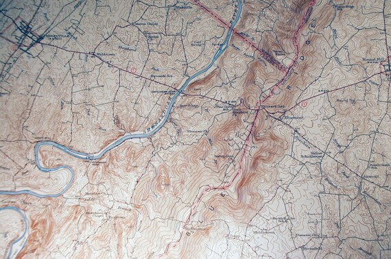 Vintage 1944 large color map of Berryville Virginia by secondseed