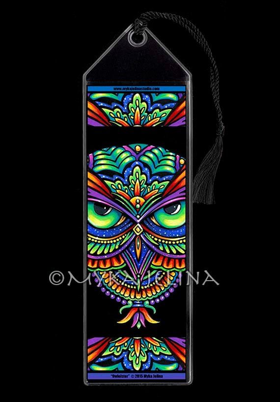 Psychedelic Rainbow Owl Trippy Hippie Owleister BOOKMARK