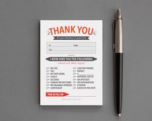 Popular items for funny thank you note on Etsy