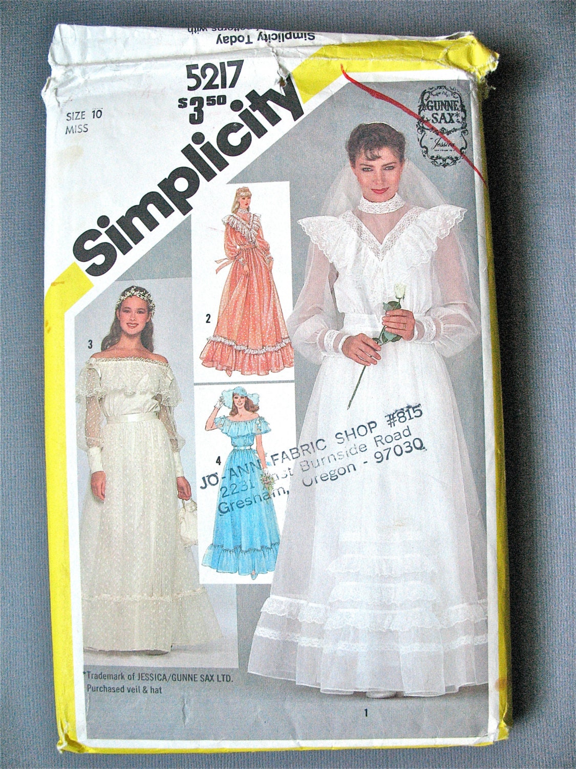 Uncut Vintage Simplicity 5217 Gunne Sax Western Chic wedding