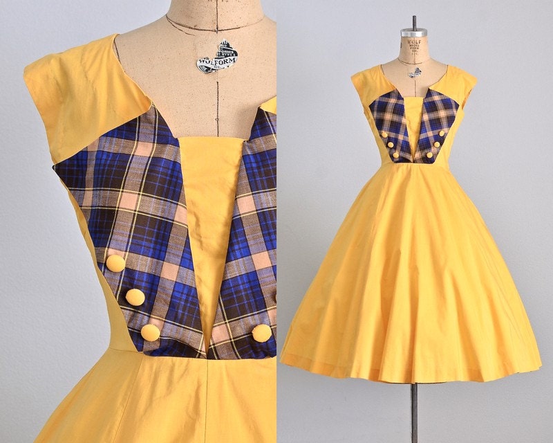 Vintage 1950s Dress Sailor Dress Sunshine By Pickledvintage