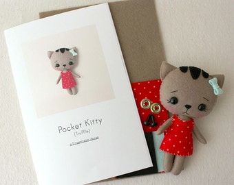 Pocket Kitty Pattern Kit by Gingermelon on Etsy