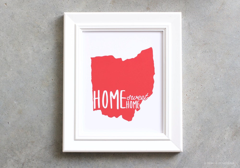 Art Print Ohio Poster Sign Wall Art State by designsbynicolina