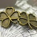 Metal Buttons Clover Metal Buttons Antiqued Brass Color