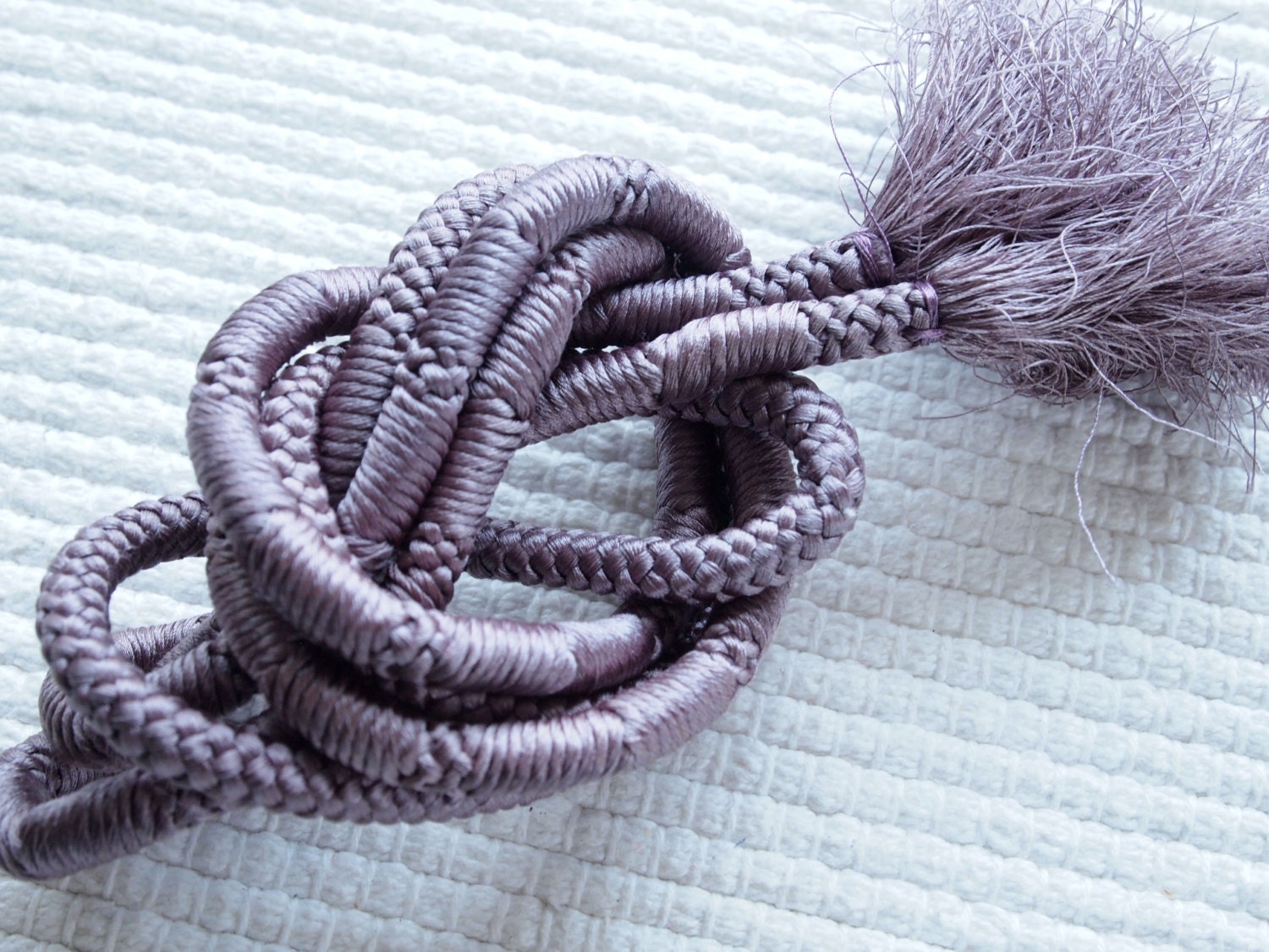 Vintage Japanese Obi-Jime Silk Kimono Cord, Lavender Grey – Haute Juice