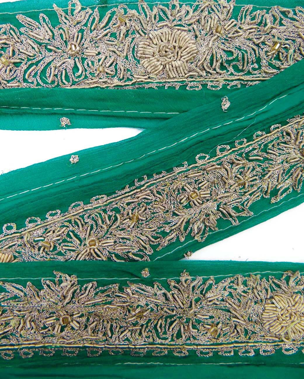 India Vintage Sari Border Green Art Craft Trim Lace 1YD 1.7″Inches Wide ...