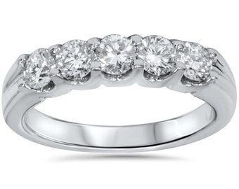 Notched Diamond Wedding Ring .55CT Curved Anniversary by Pompeii3