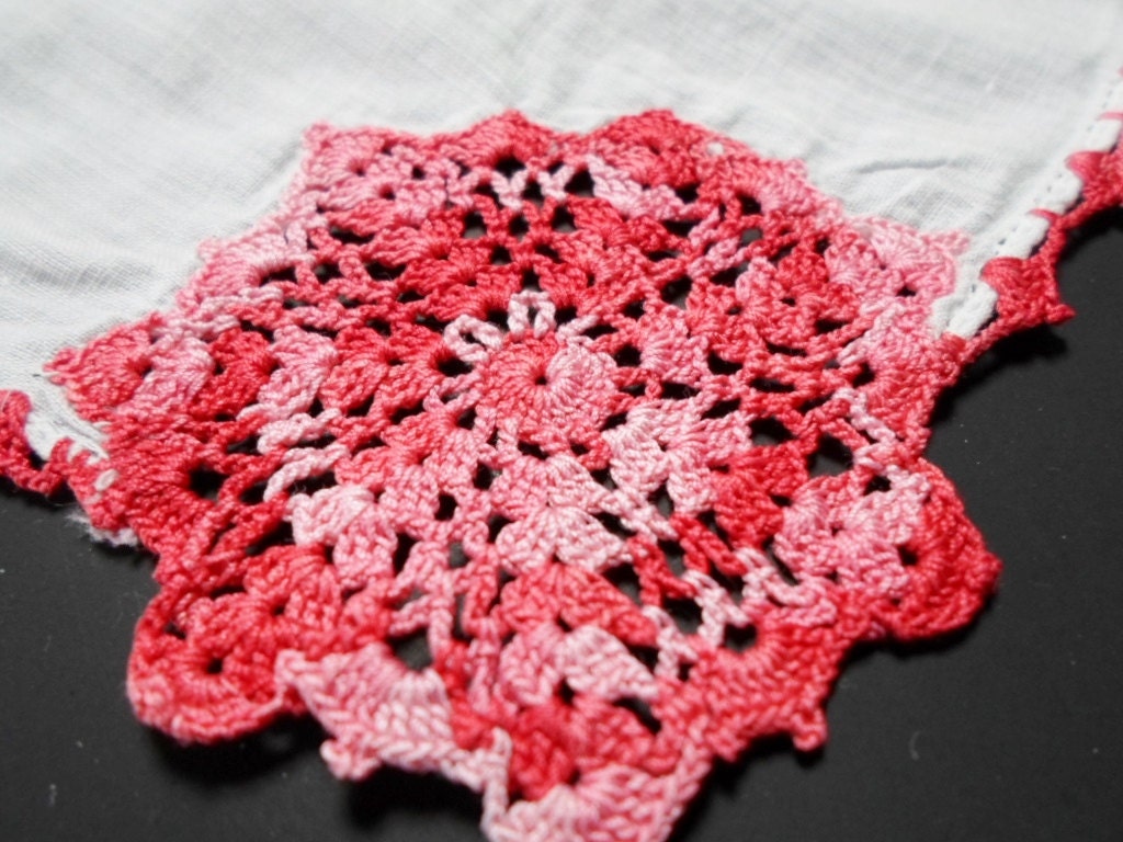 Vintage Handkerchief Crochet Hankie Hankerchief Crocheted