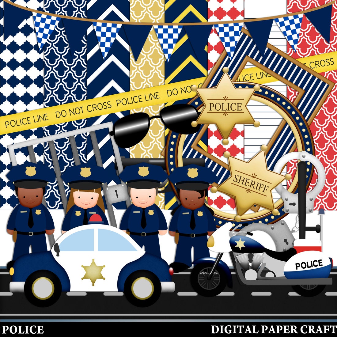 Police scrapbook Hero scrapbook Instant download