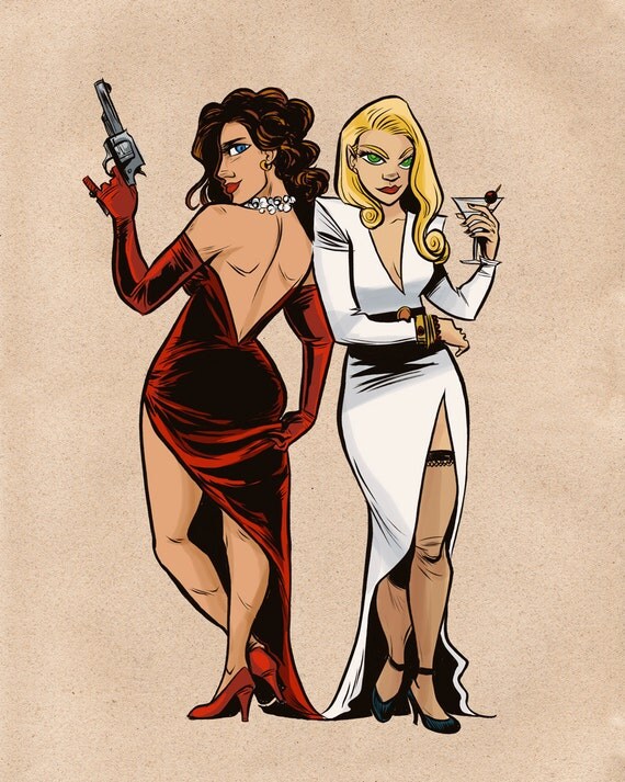 Items Similar To Femme Fatale Pin Up Illustration Art Print On Etsy