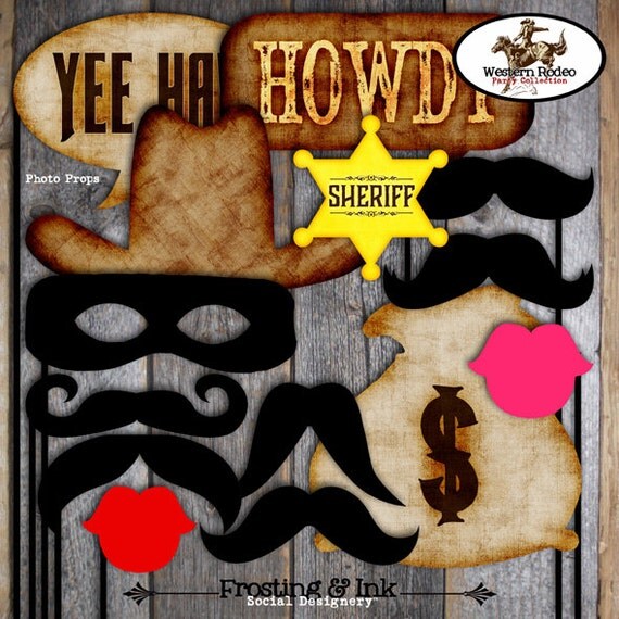 Cowboy Photo Booth Props Western Rodeo Photo Props Wild