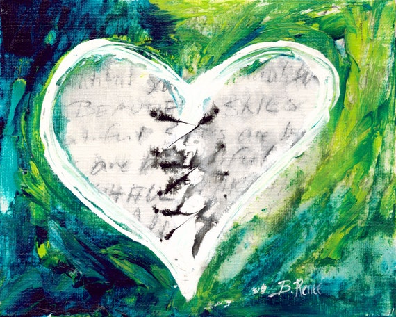 fine art art print heart art abstract art broken by BReneeART