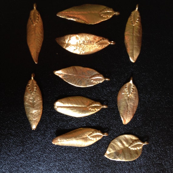 Retro Gold Dipped Hawaiian Maile Leaf Pendants Love Honor