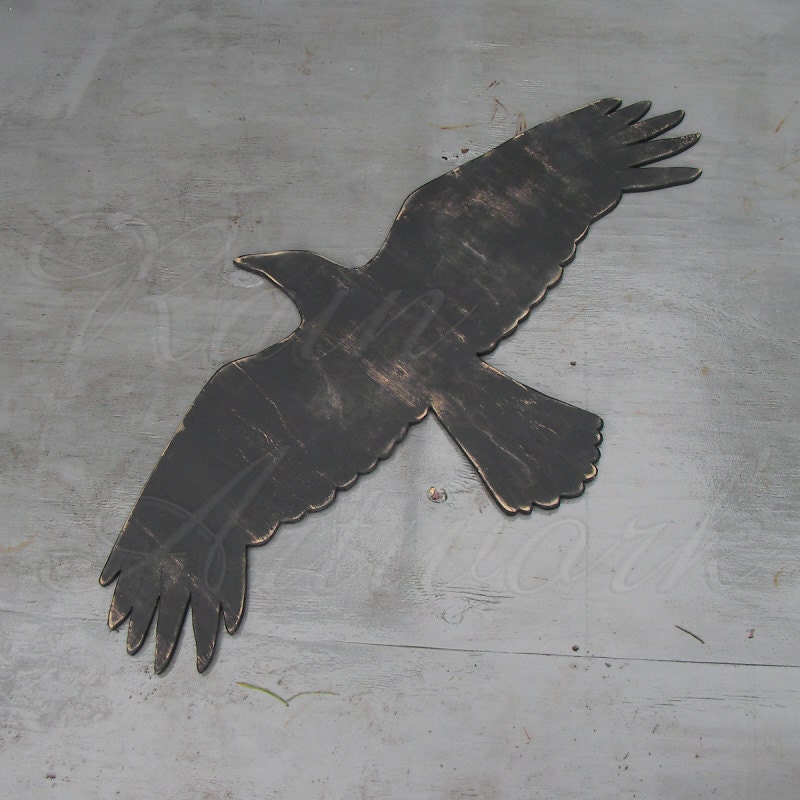 Crow Raven Wood Cutout Folk Art Native American by ArtfulHorizon