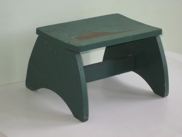 Vintage Green Wood Foot Stool Step Stool – Haute Juice