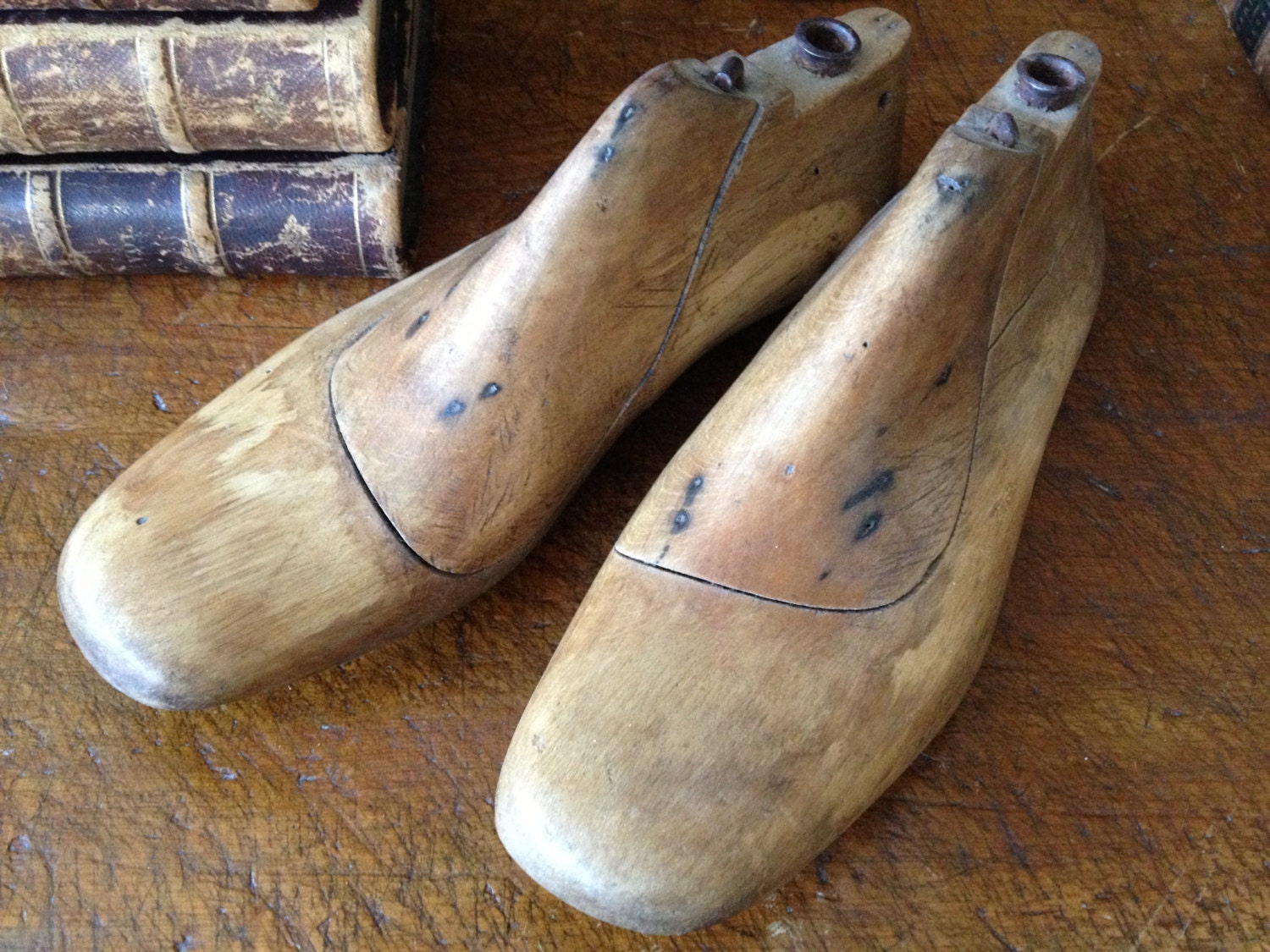 Vintage French Cobblers Wooden Shoe Tree Forms Full Size