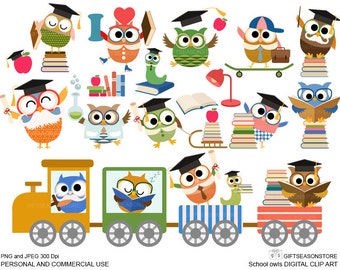 Birthday owl clip art for Personal and by Giftseasonstore on Etsy