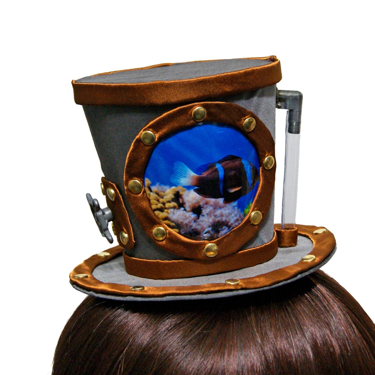 Nautical Steampunk Aquarium Porthole Top Hat by SheenasBellaBows