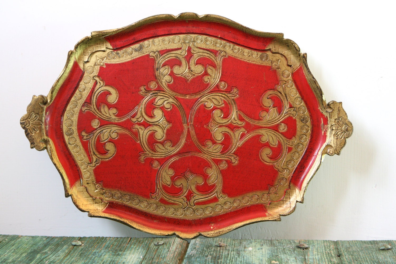 Pretty Italian bright red serving tray – Haute Juice
