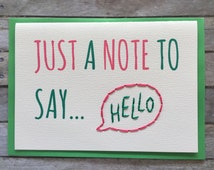 Popular items for note to say hello on Etsy