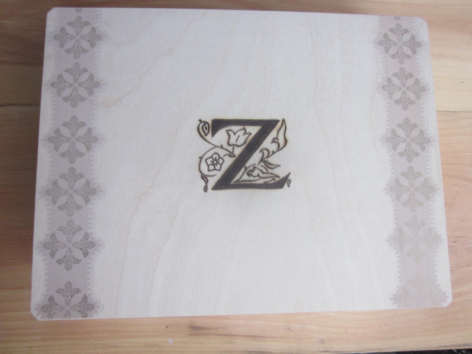 Fancy Letter box Monogram Initial with hasp for lock large